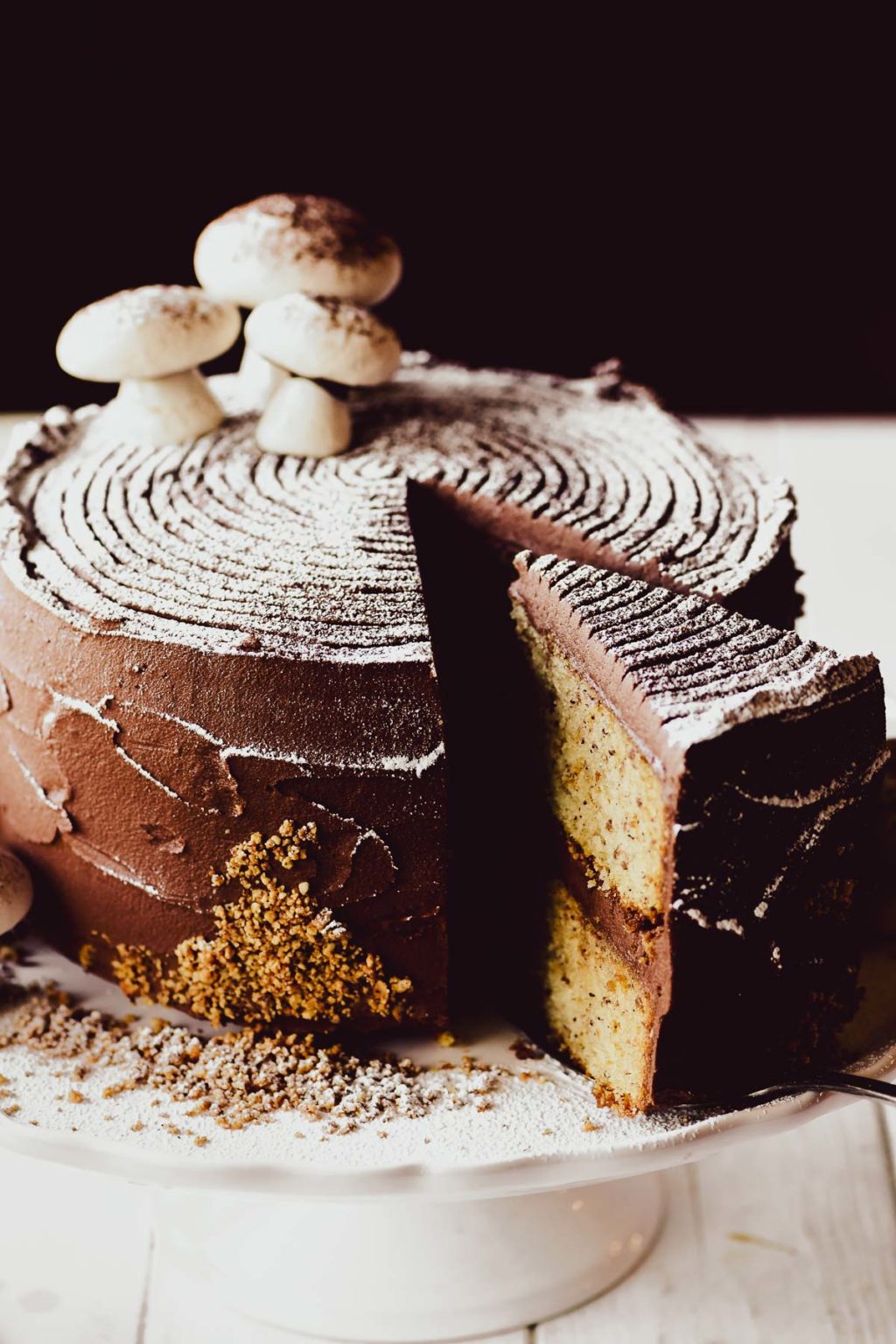 Torta con nutella e meringhe di funghi – Torte al Cioccolato